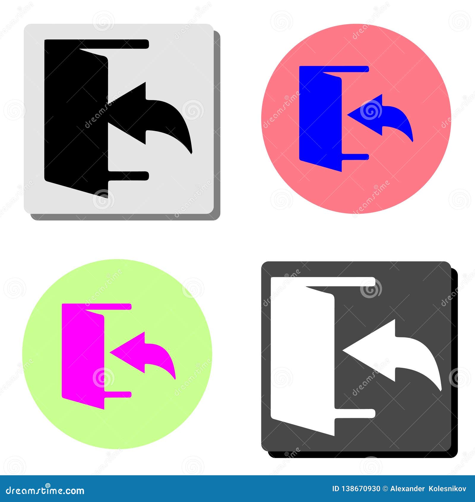Exit Logout And Output Outlet Out Flat Vector Icon Stock Vector