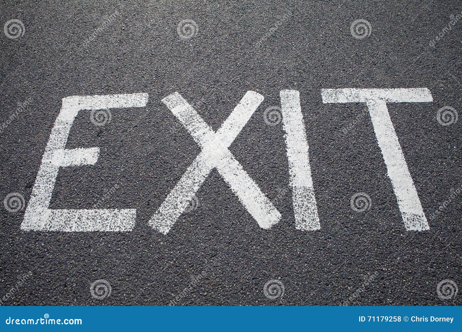 EXIT Marking on the Road stock photo. Image of closure - 71179258
