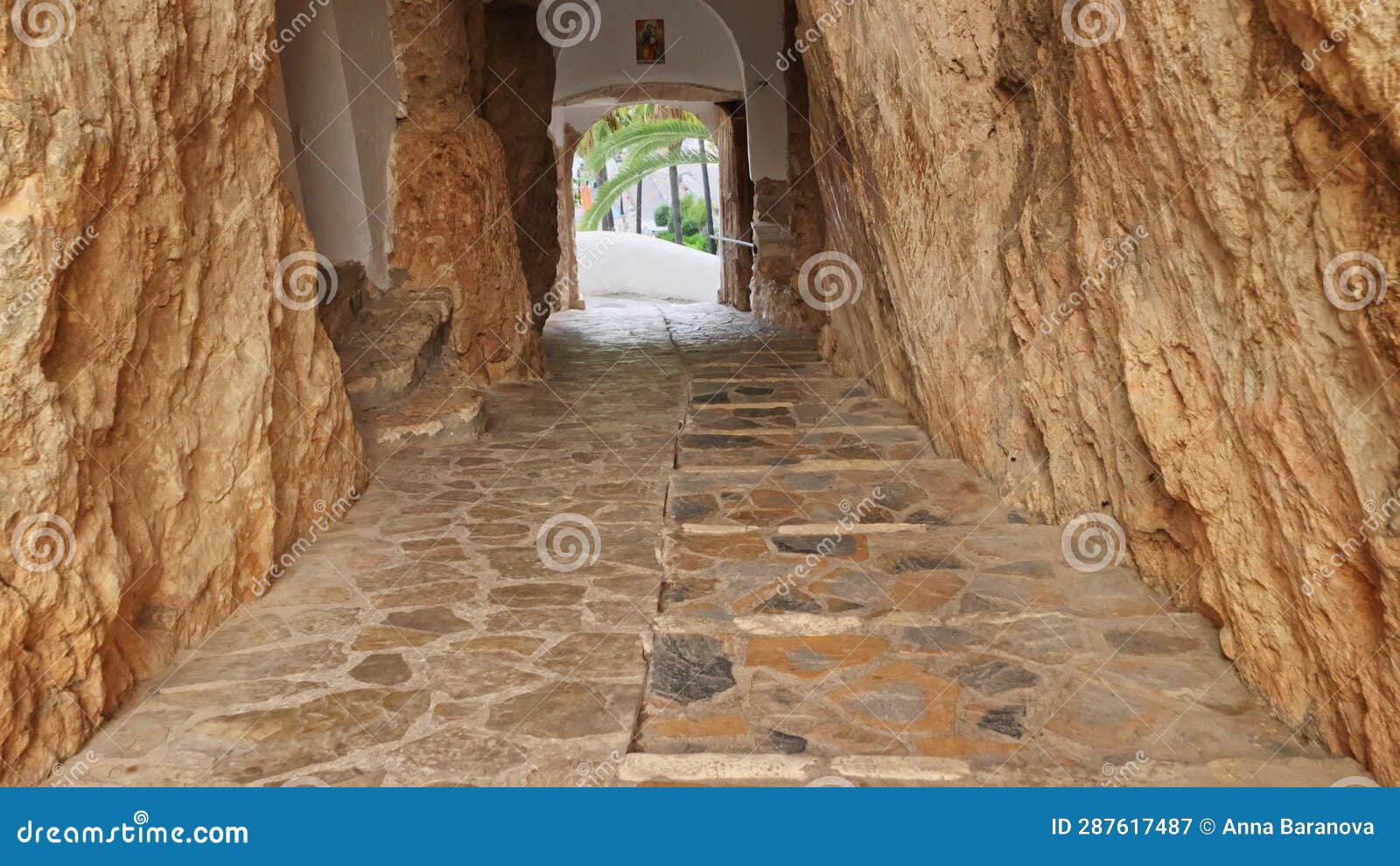 Exit from the Medieval Castle of Guadalest through the Main Gate Stock ...
