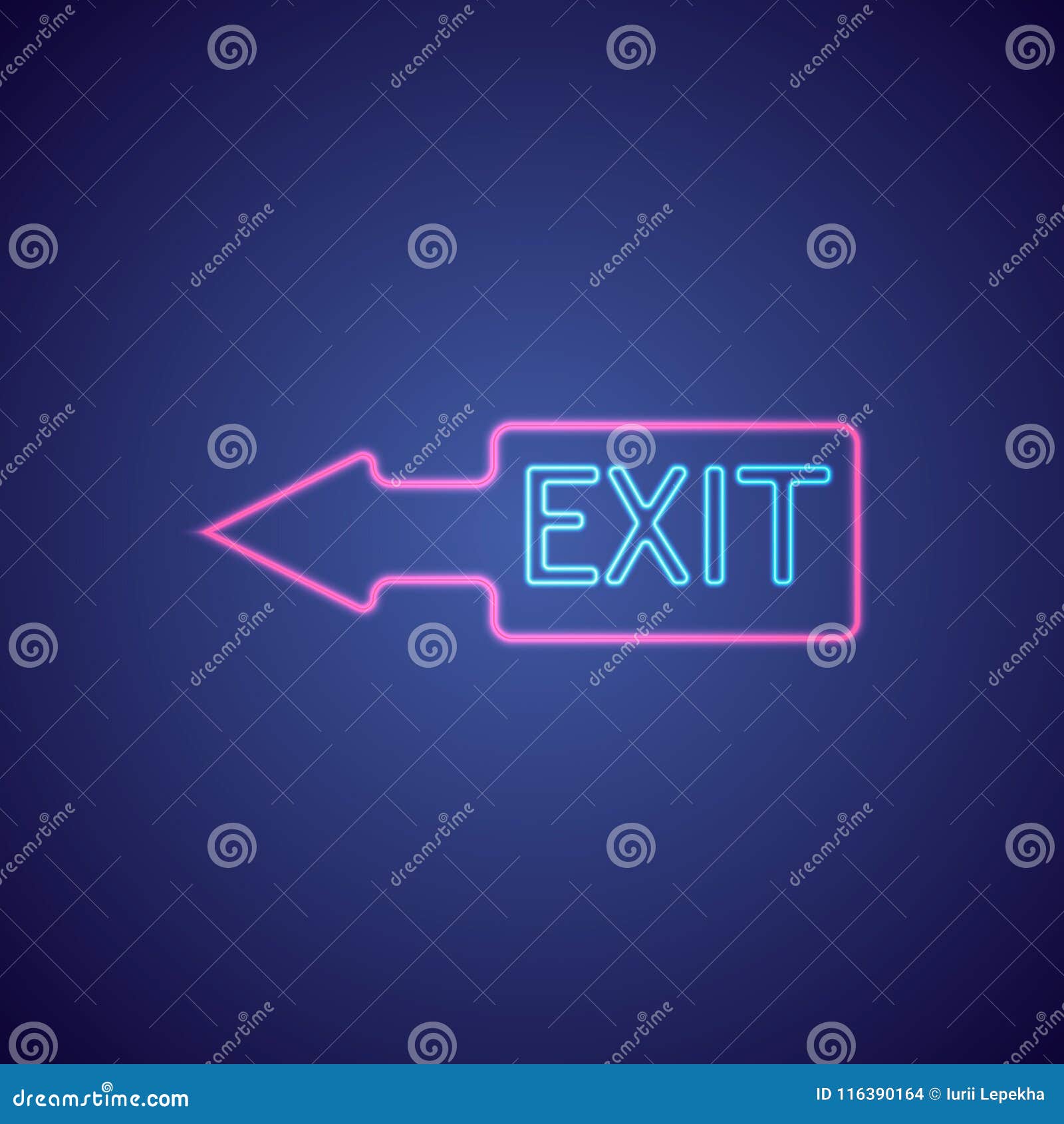 EXIT with Neon Light . EXIT on Night Club - Bar Neon Sign. Vector ...