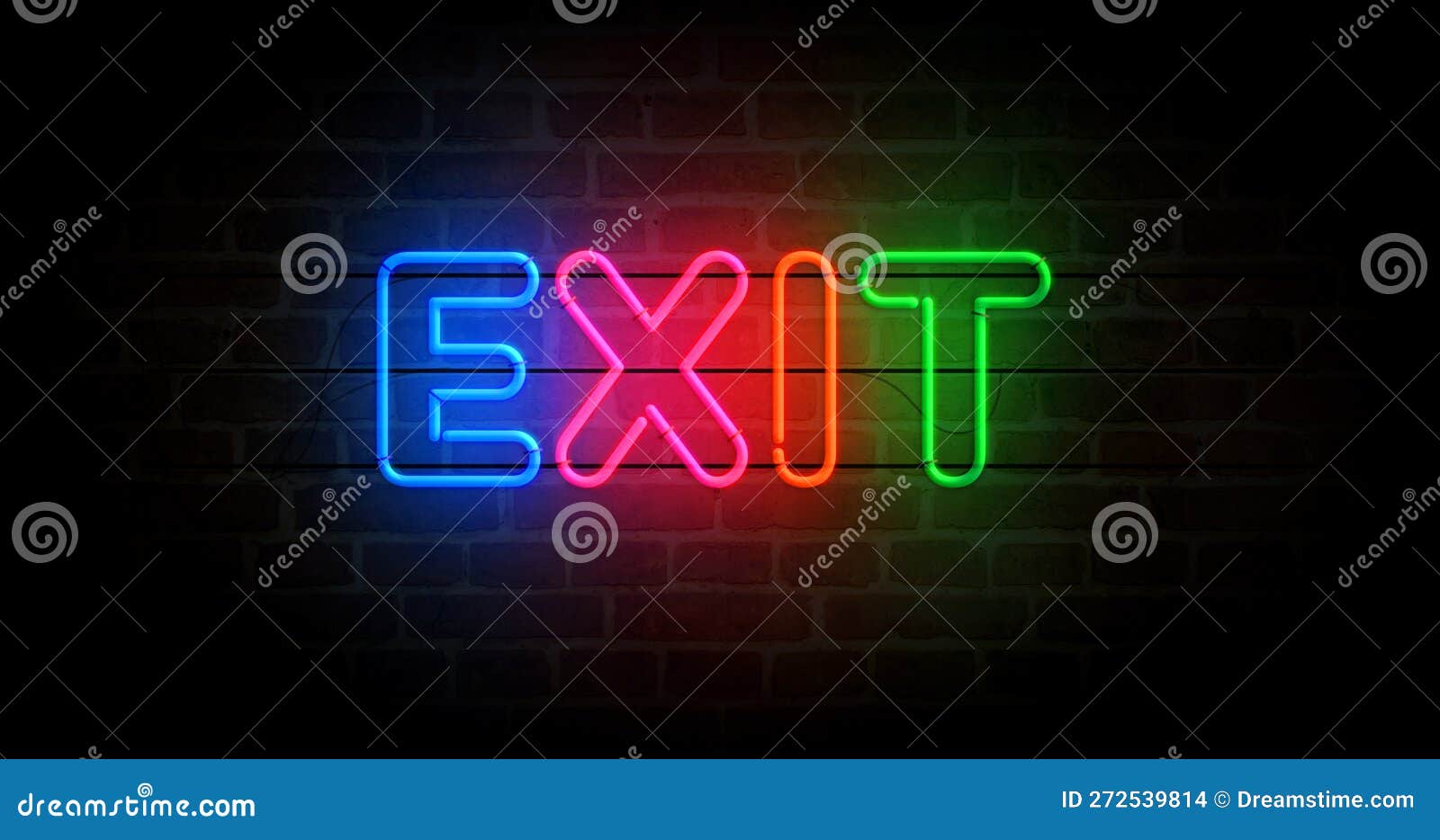 Exit Emergency Escape Neon Light 3d Illustration Stock Illustration ...