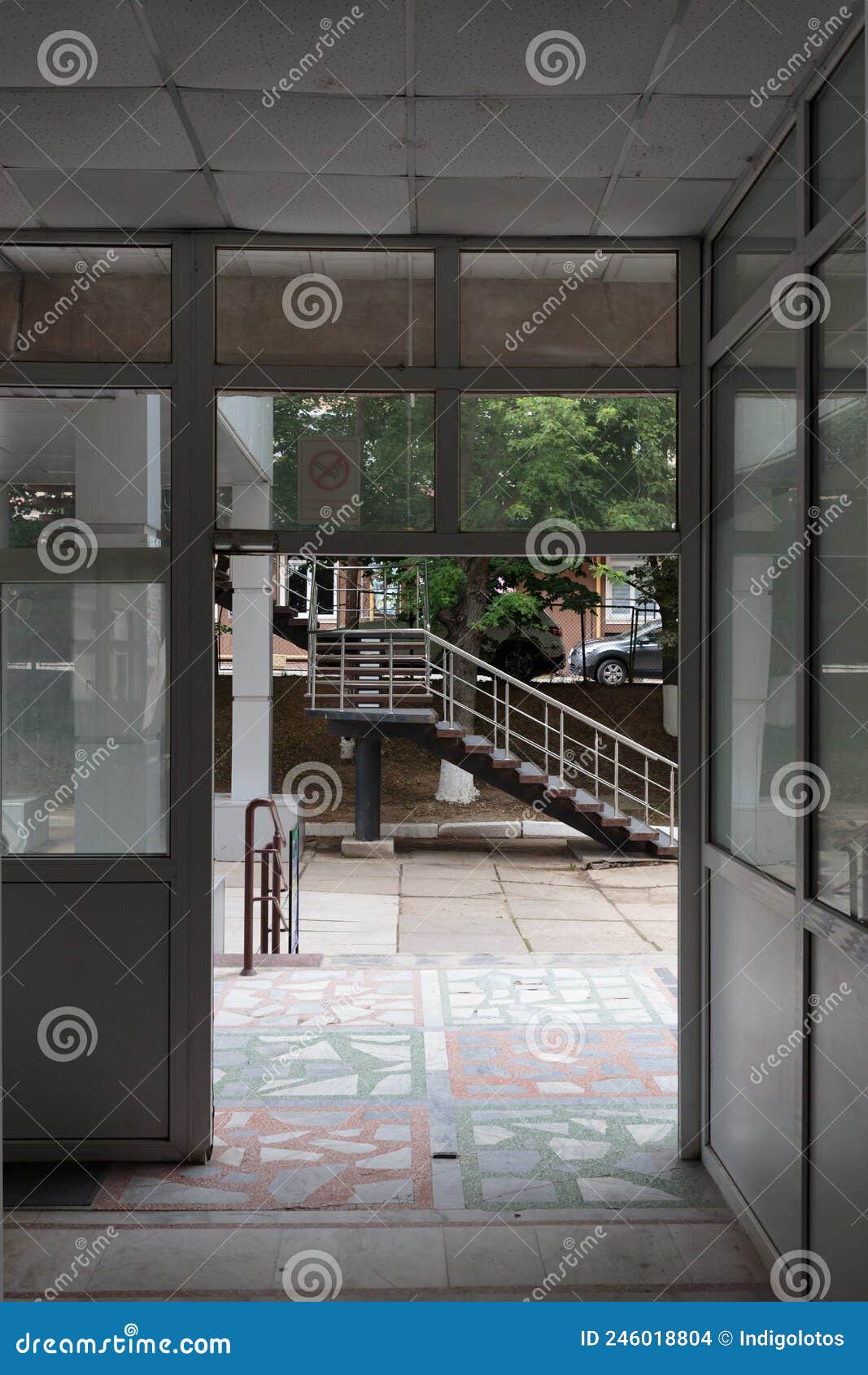 Exit from the Office To the Courtyard Stock Photo - Image of interior ...