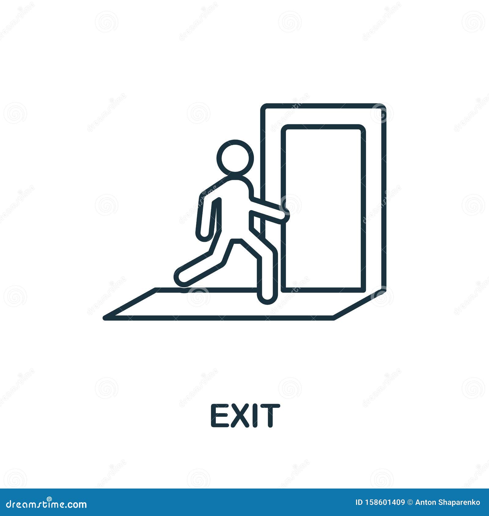 Exit Outline Icon. Thin Line Concept Element from Fire Safety Icons ...