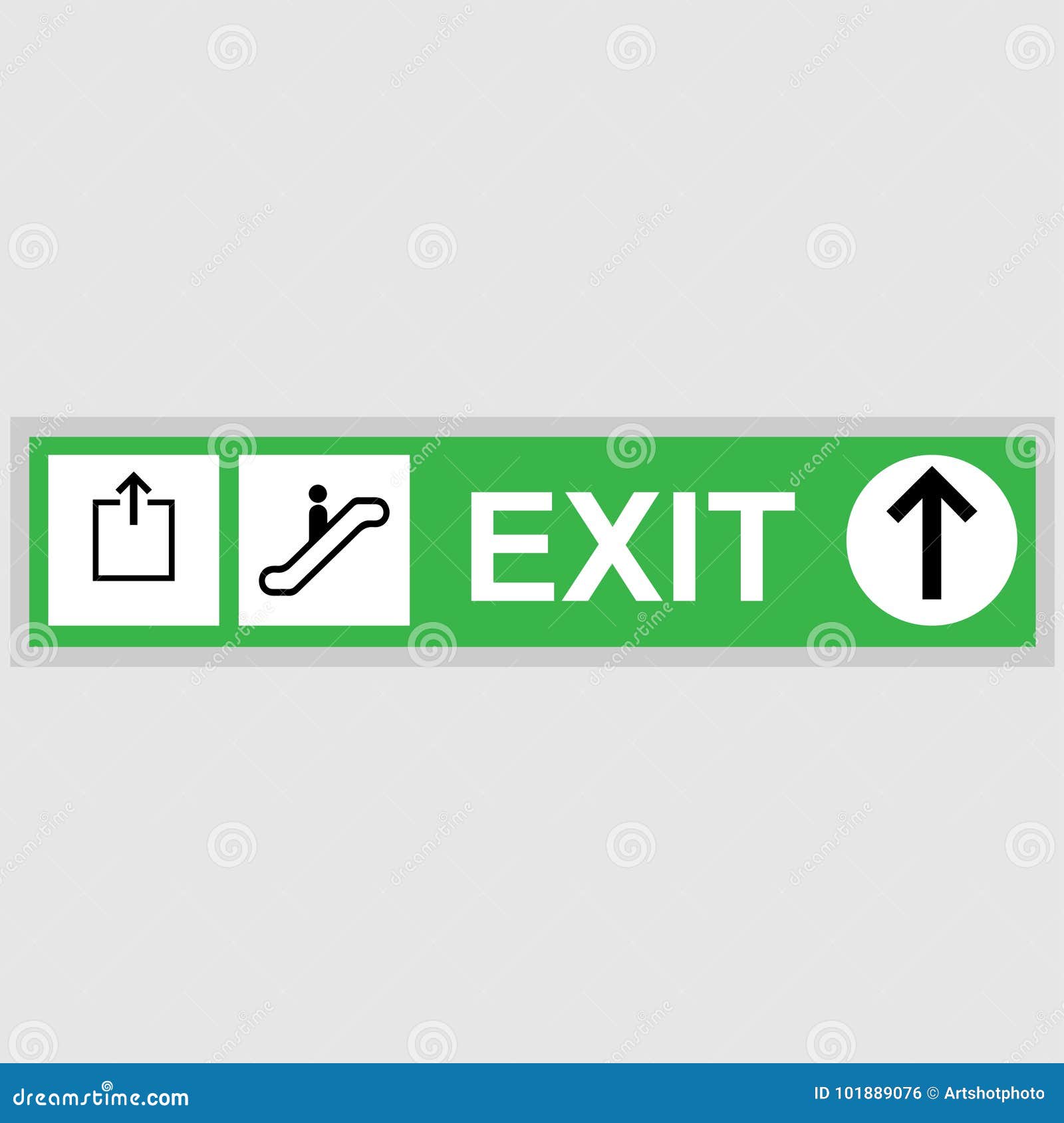 Green exit panel stock illustration. Illustration of upstairs - 101889076