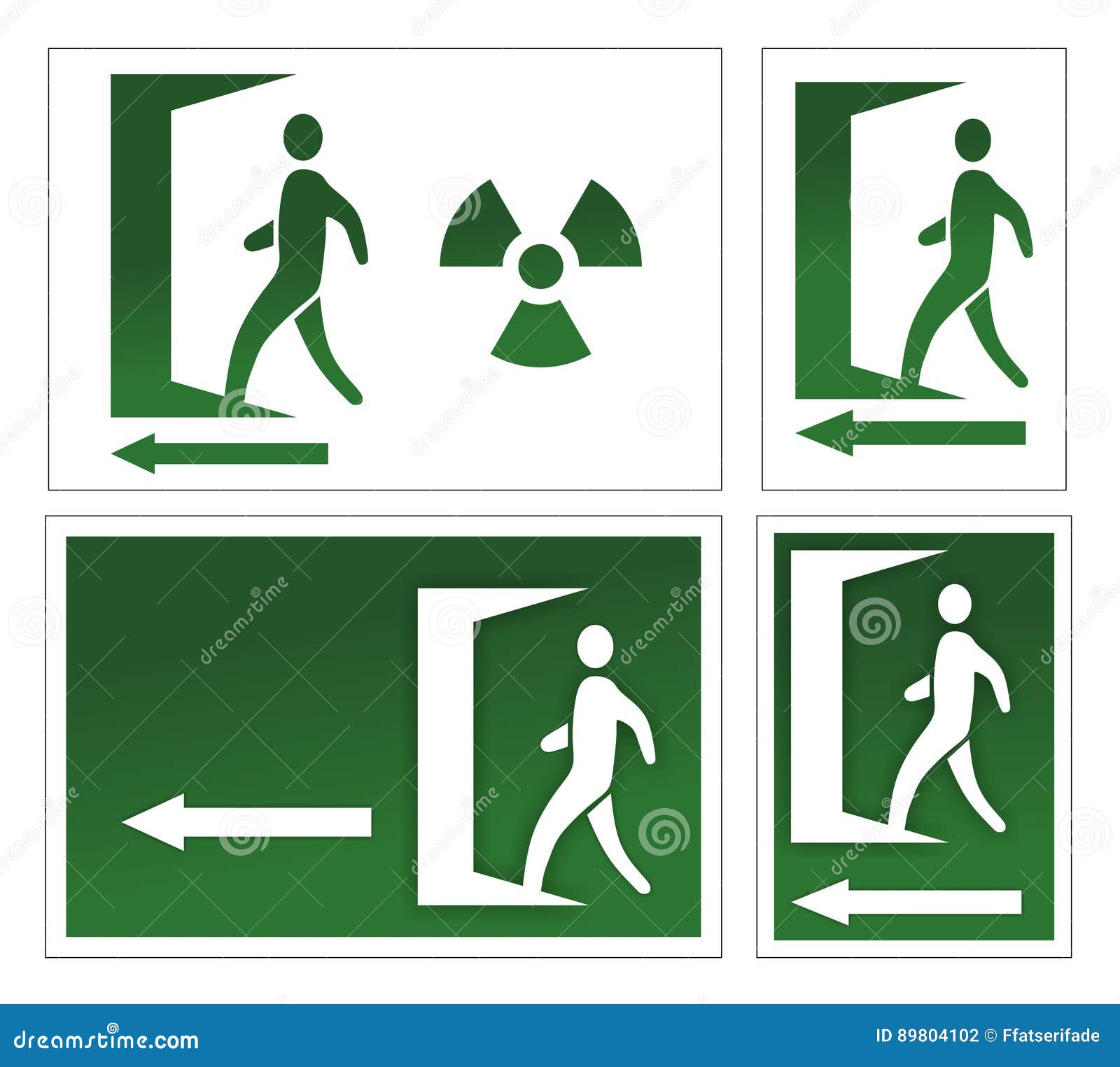Exit path signs stock illustration. Illustration of accident - 89804102