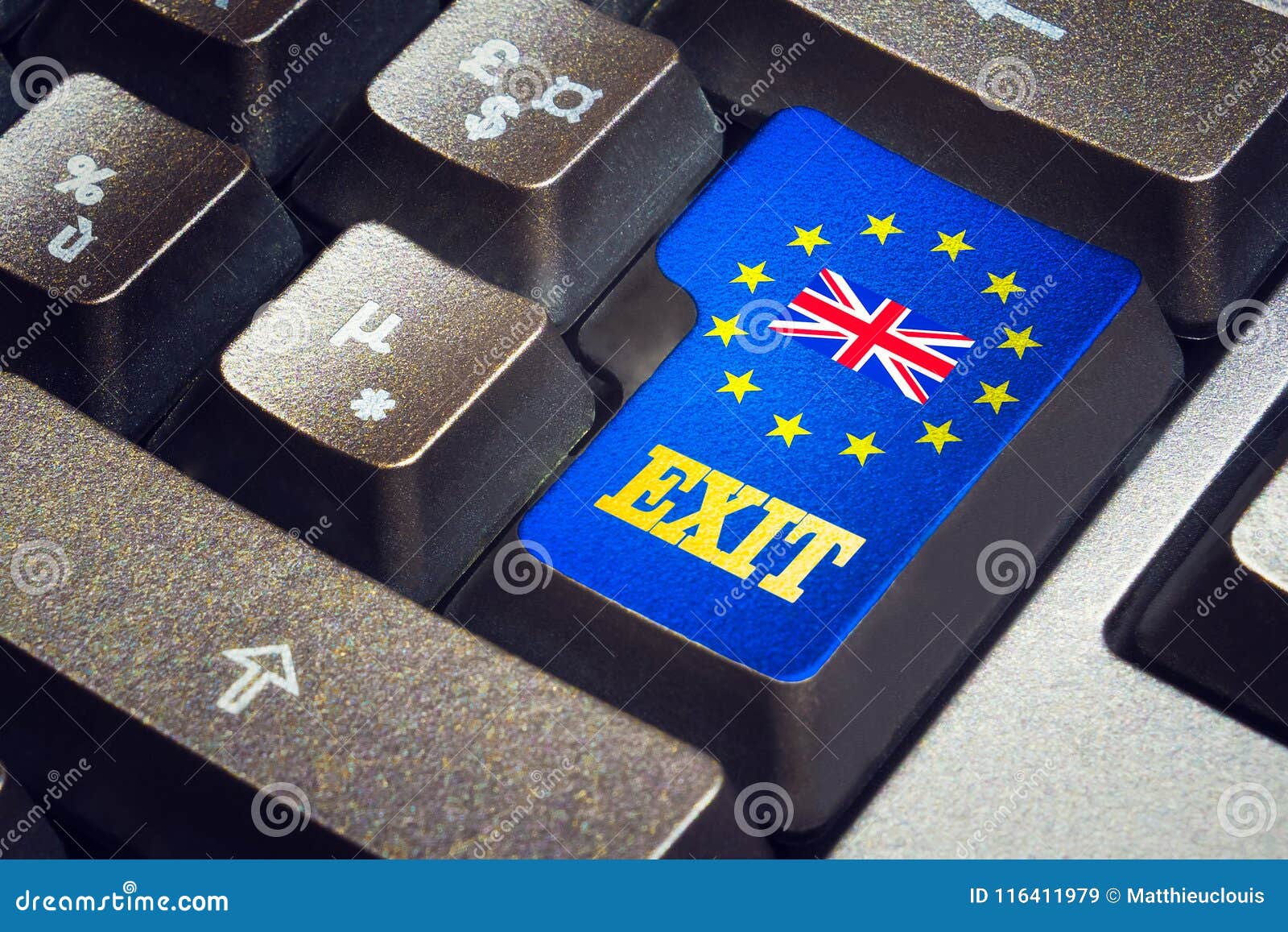 Exit Push Button on a Black Keyboard Stock Image - Image of button ...