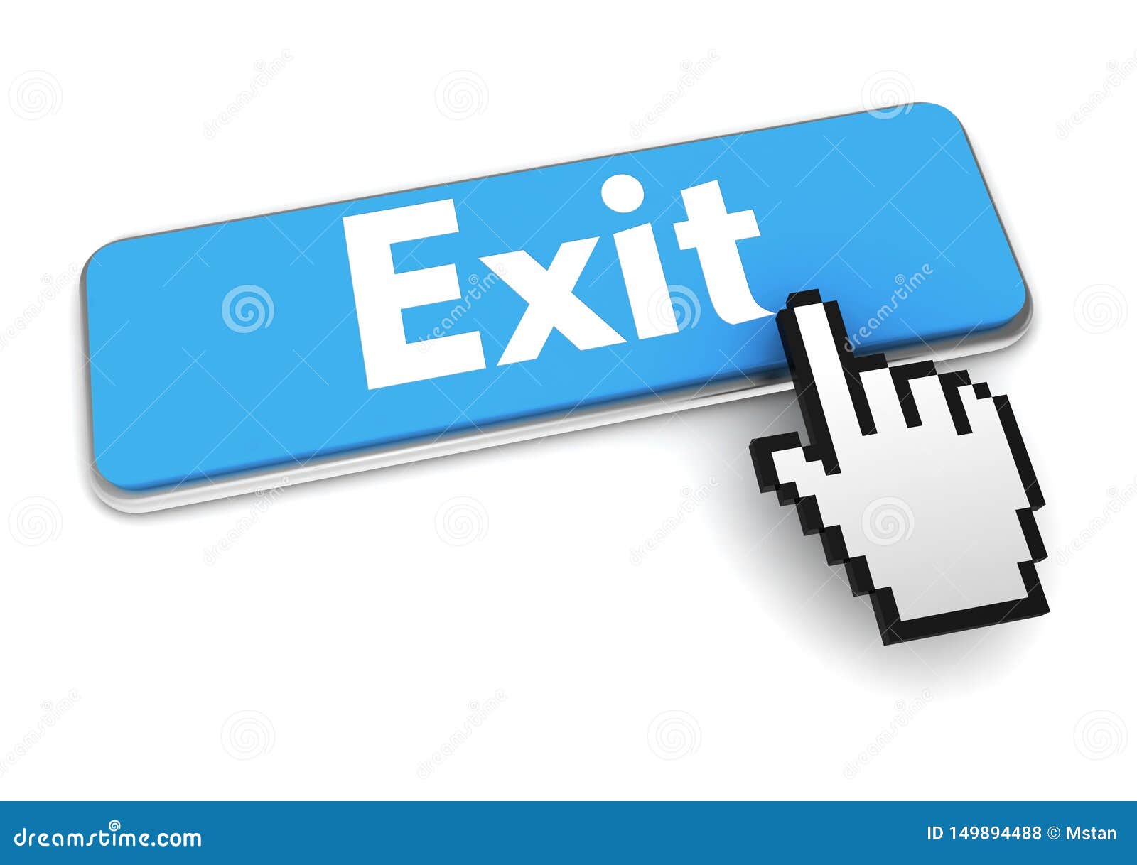 Exit Push Button Concept 3d Illustration Stock Illustration ...