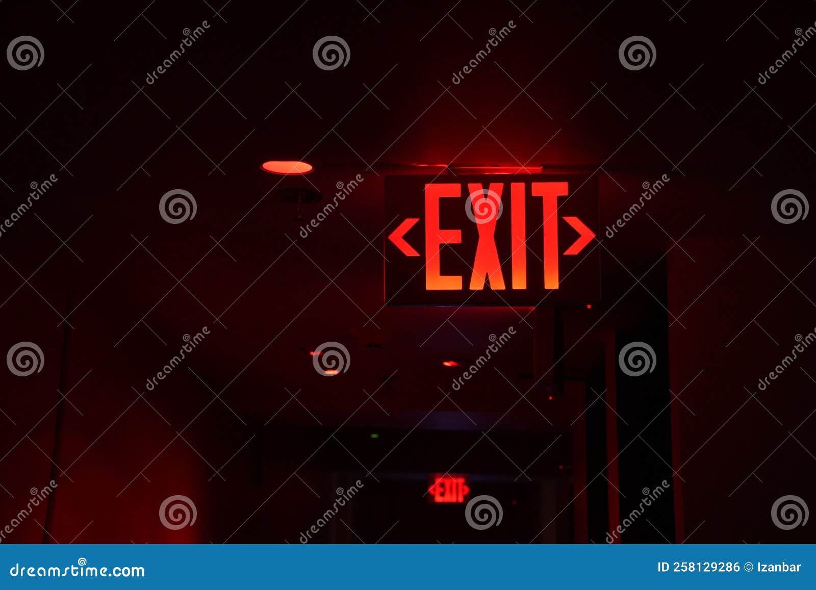 Exit Red Light Sign on Black Stock Photo - Image of business, exit ...
