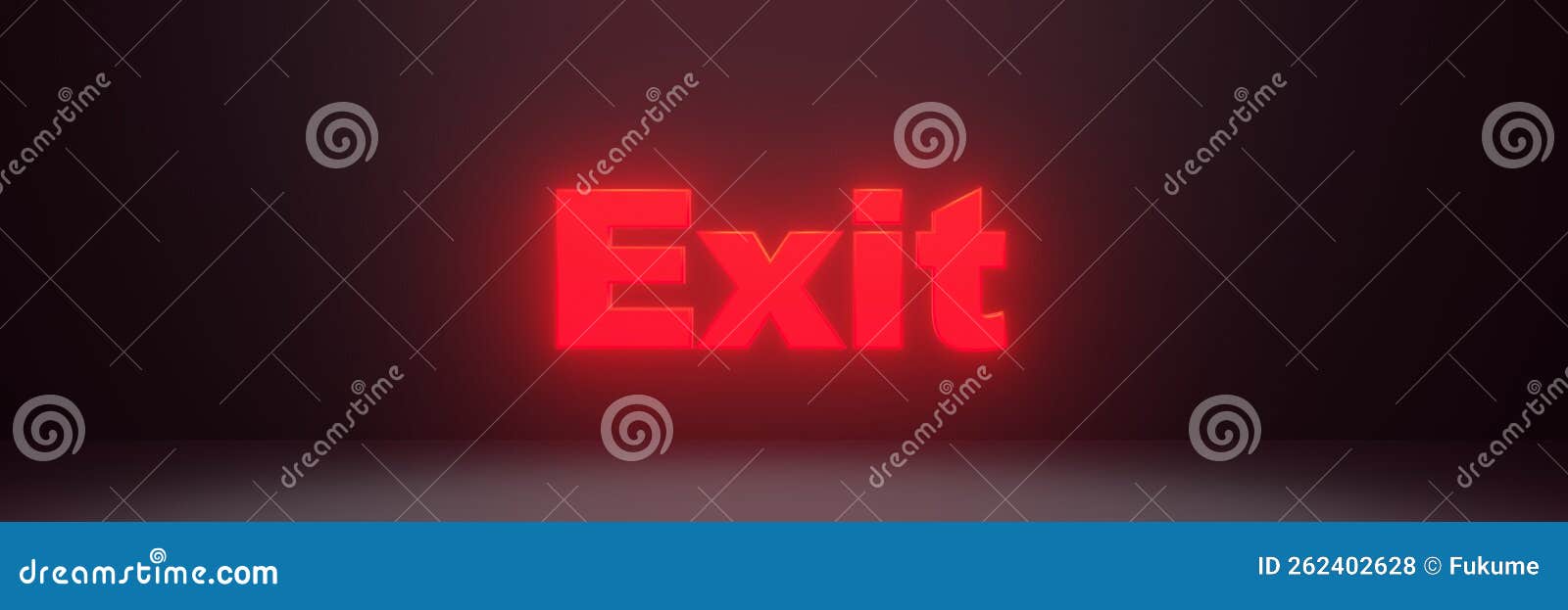 Exit Red Neon Lighting Text 3d Render, Lettering Banner Stock ...