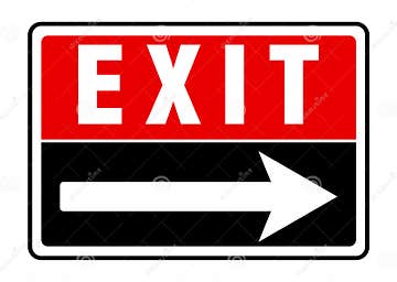 Exit Right Arrow Sign, Exit Sign Vector Stock Vector - Illustration of ...