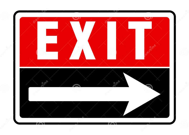 Exit Right Arrow Sign, Exit Sign Vector Stock Vector - Illustration of ...