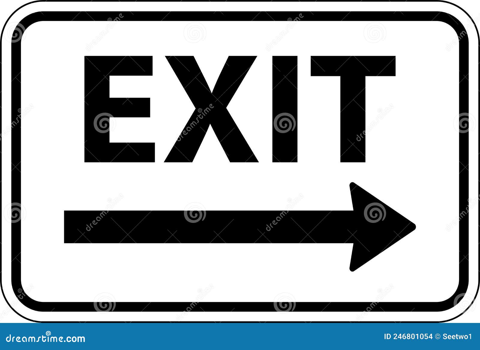 Exit Right Arrow Sign on White Background Stock Vector - Illustration ...