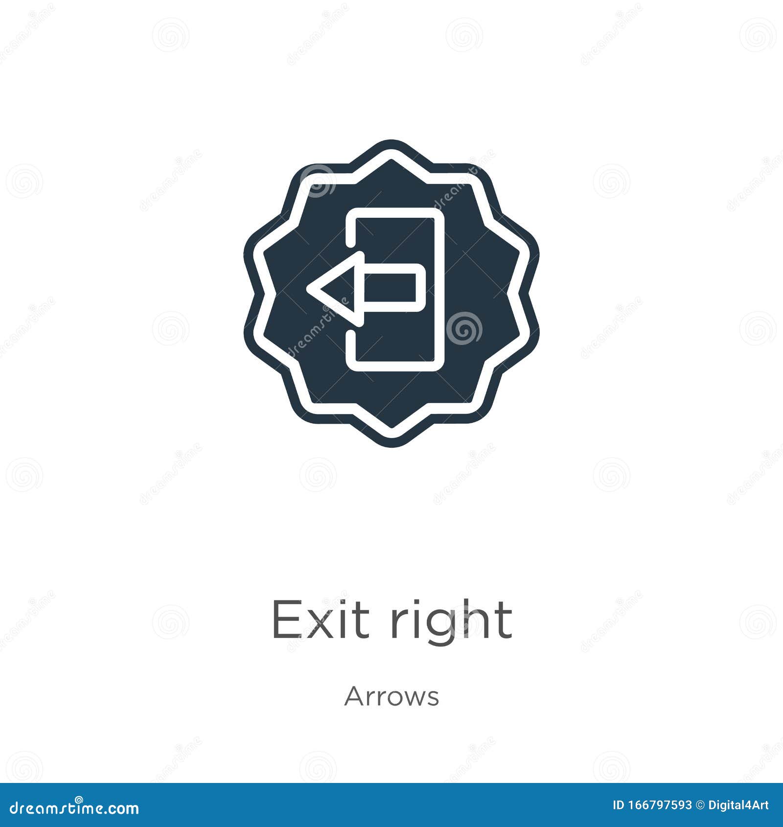 Exit Right Icon Vector. Trendy Flat Exit Right Icon from Arrows ...