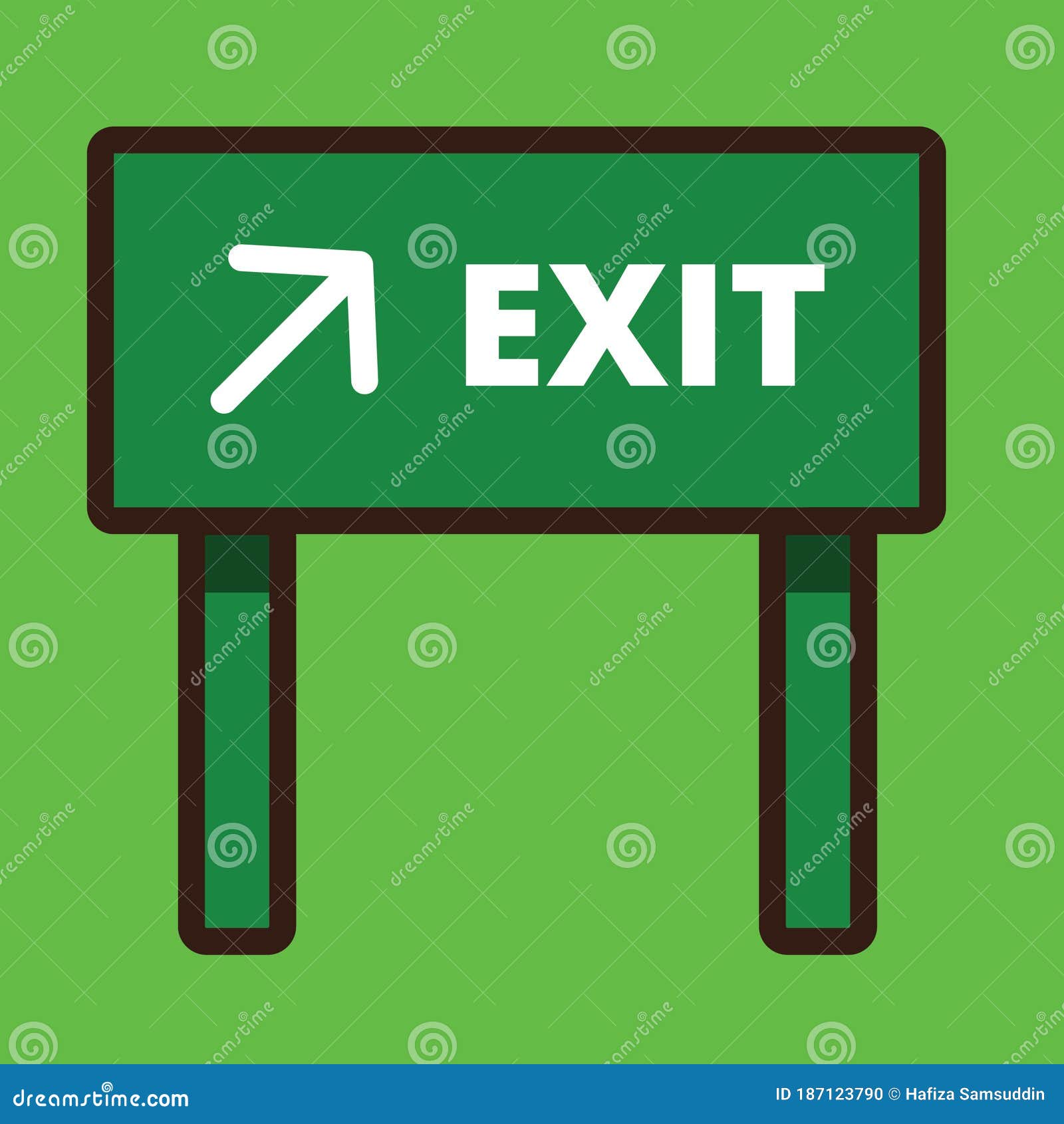 Exit Road Sign Board. Vector Illustration Decorative Design Stock ...
