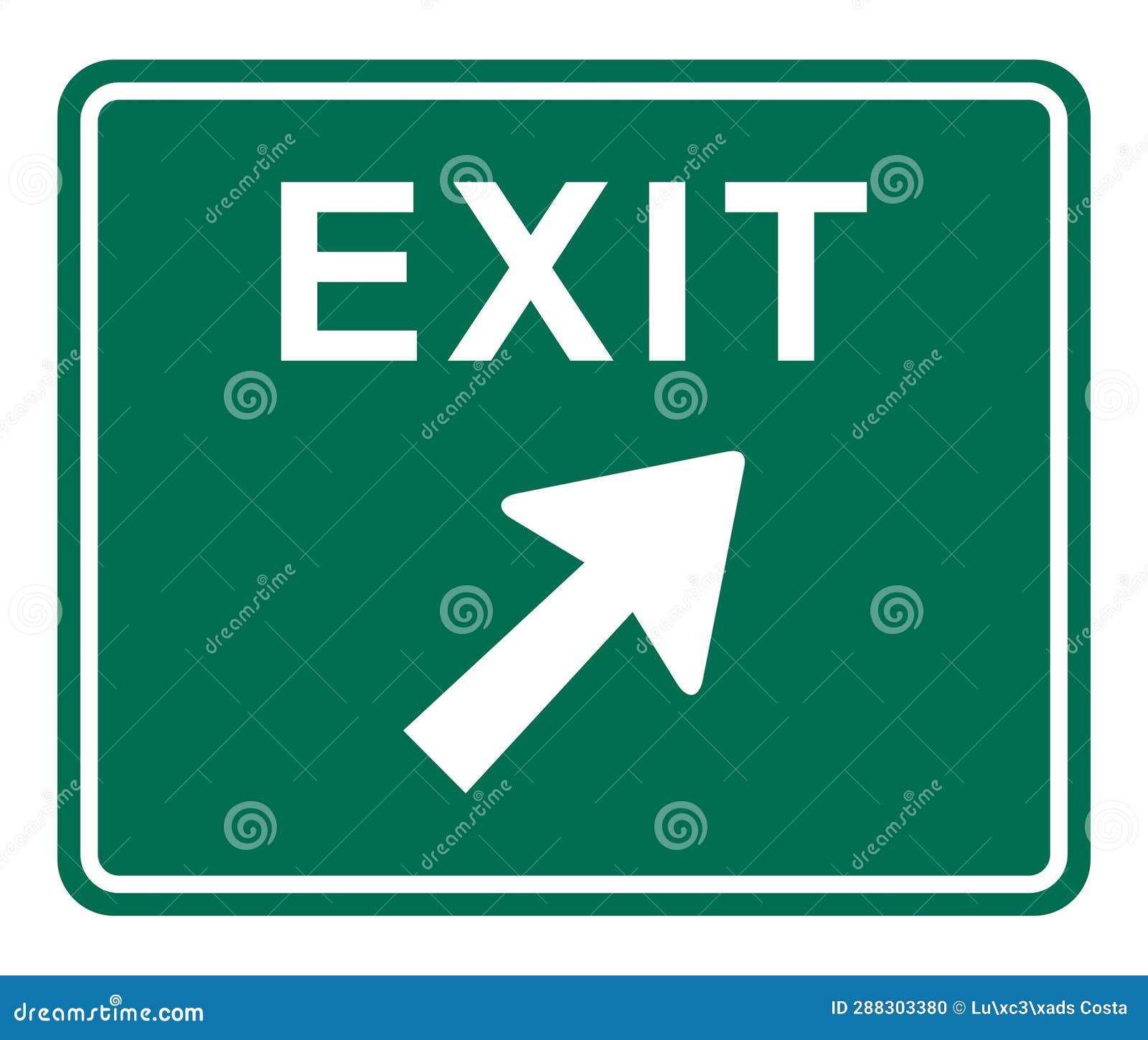 Exit road sign stock vector. Illustration of icon, design - 288303380
