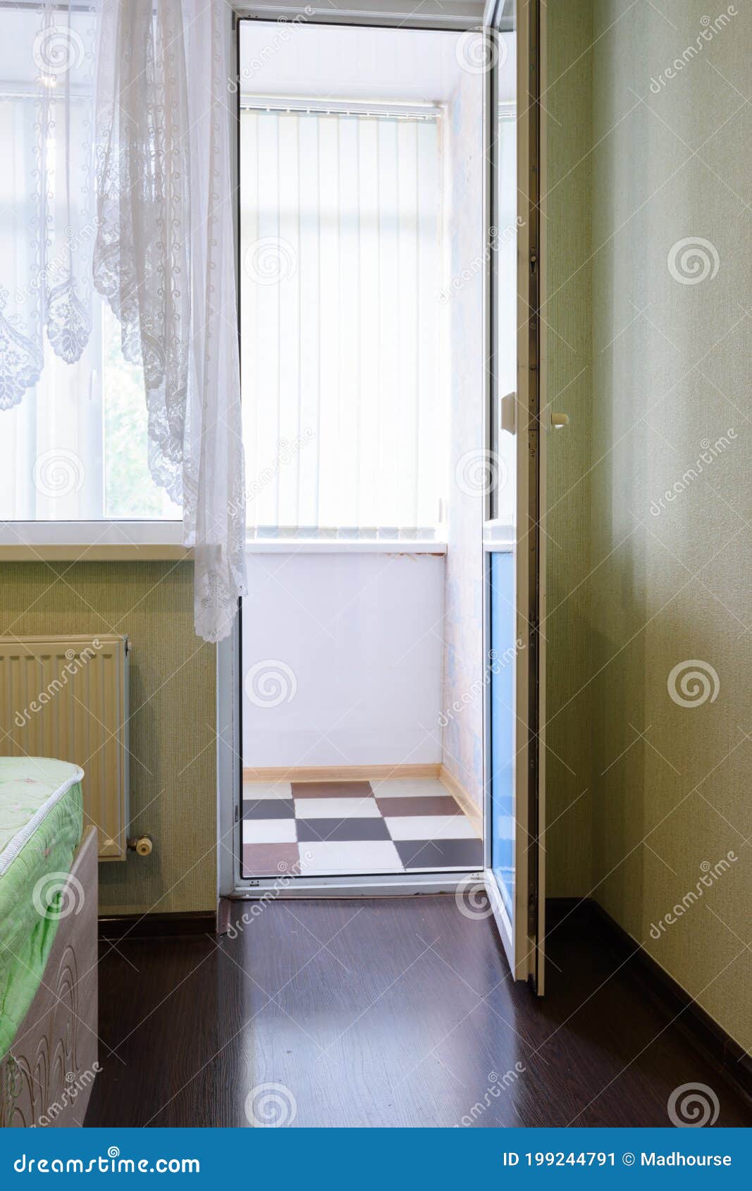Exit To The Balcony. Modern Architecture. The House Is Made Of Glass ...