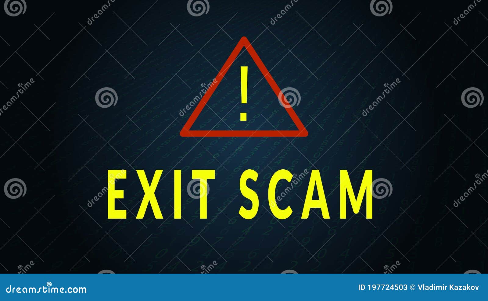 Exit Scam Text with Warning Sign. Stock Vector - Illustration of alert ...
