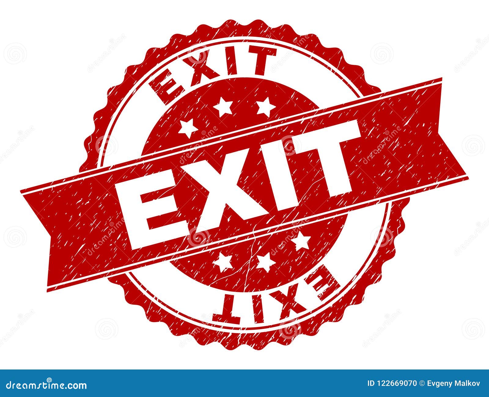 Grunge Textured EXIT Stamp Seal Stock Vector - Illustration of rubber ...