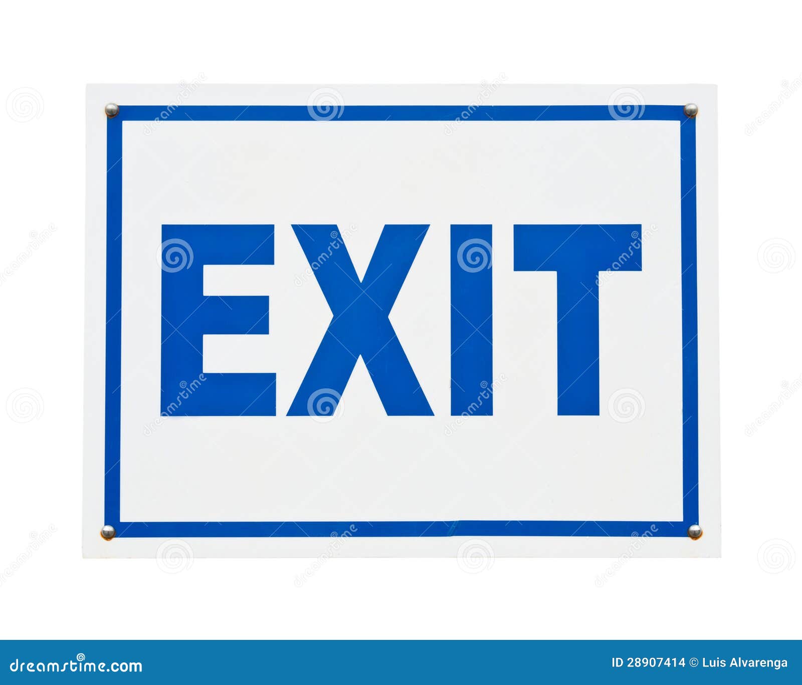 Exit sign stock photo. Image of blue, background, public - 28907414