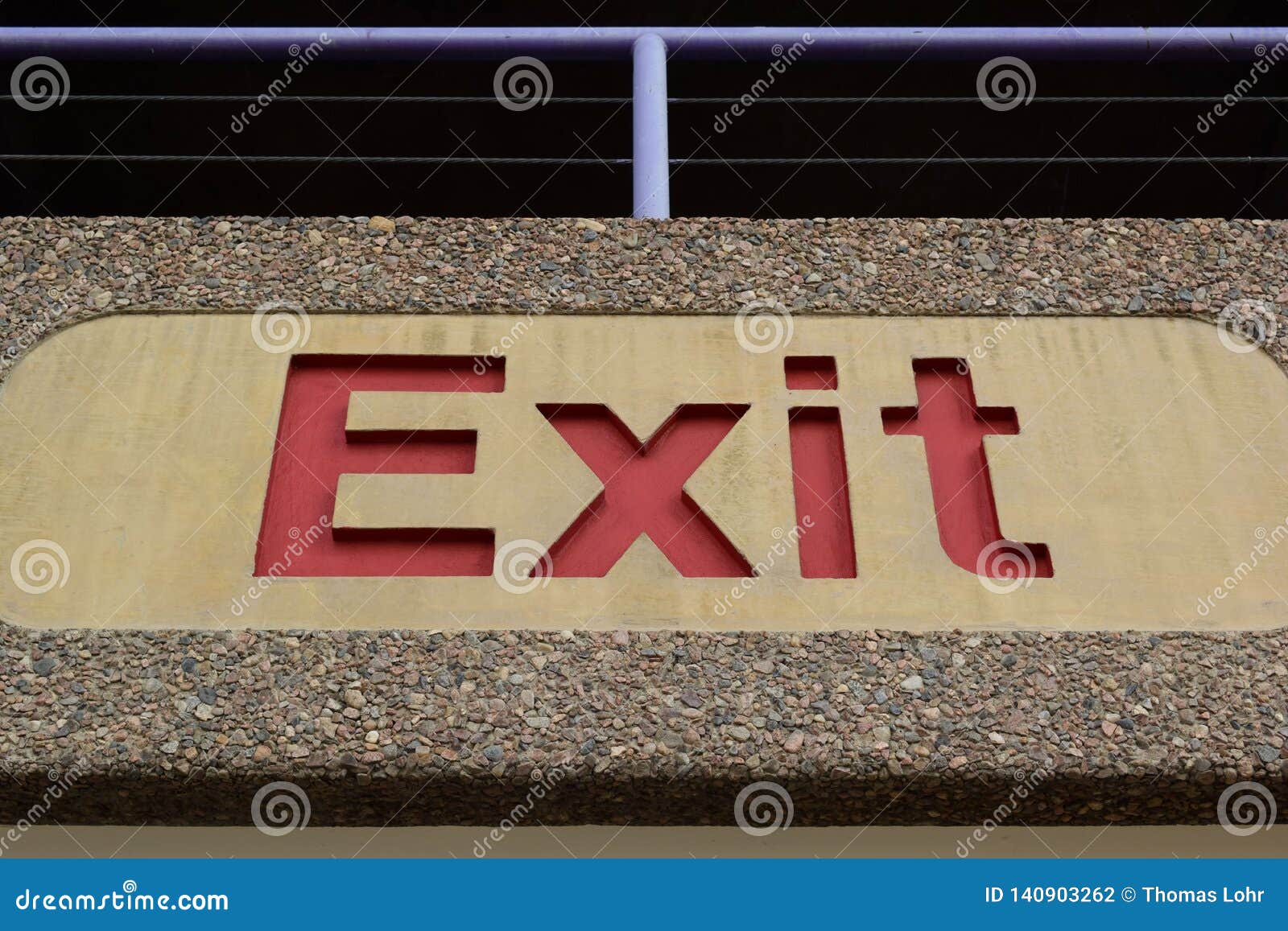 Exit Sign Above a Parking Garage Stock Photo - Image of letters ...
