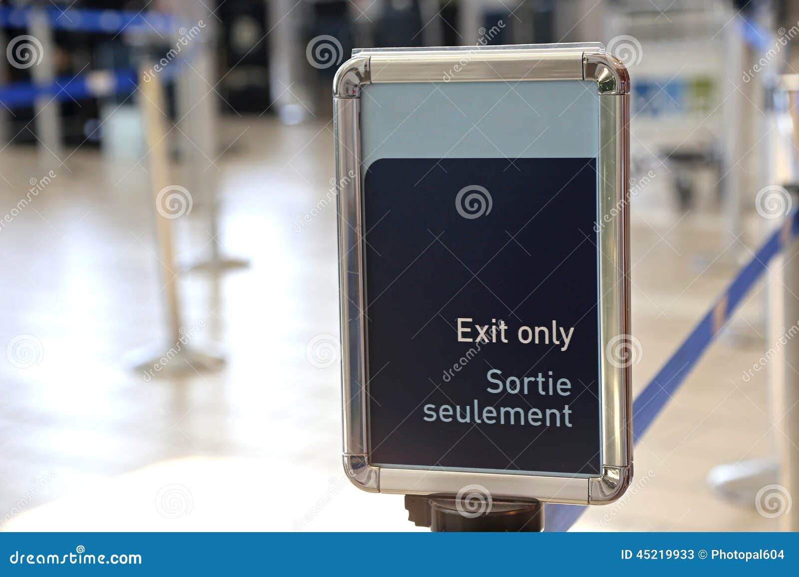 Exit sign in an airport stock image. Image of interior - 45219933