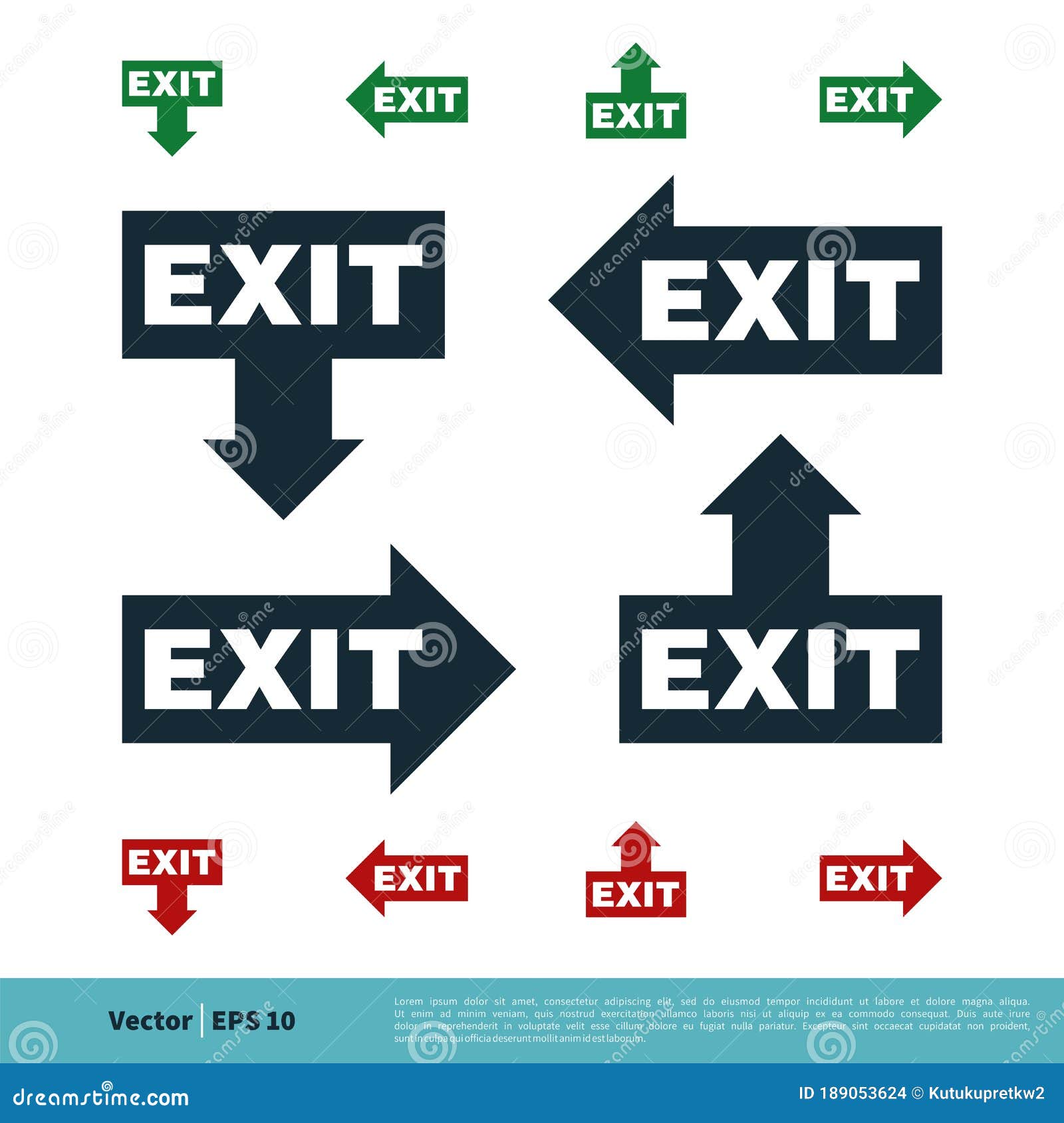 Exit Sign Arrow Icon Vector Logo Template Illustration Design. Vector ...