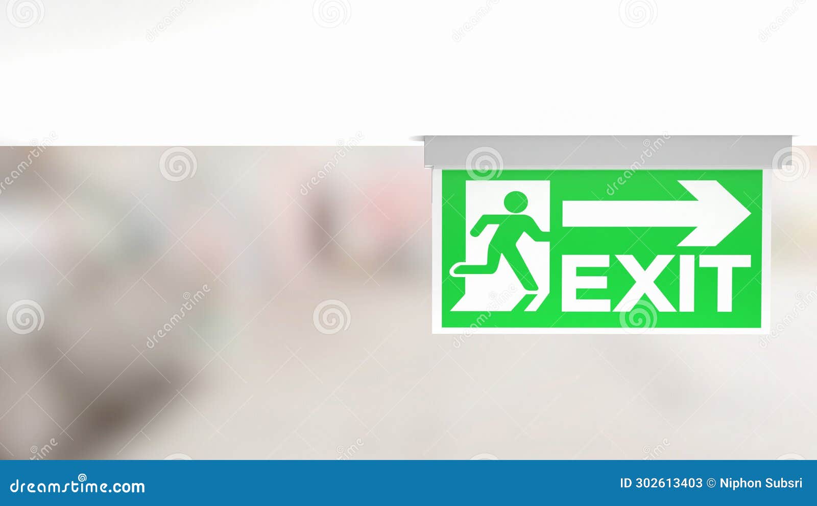 The Exit Sign for Background Concept 3d Rendering Stock Illustration ...