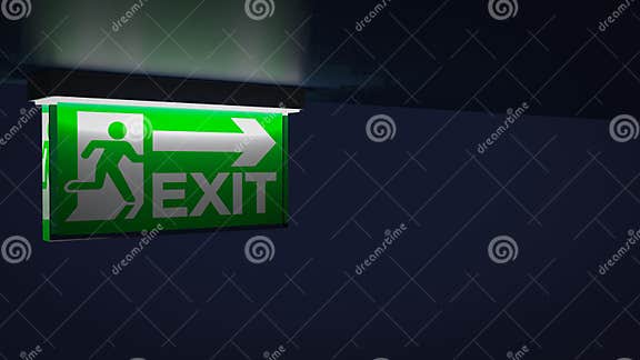 The Exit Sign for Background Concept 3d Rendering Stock Illustration ...