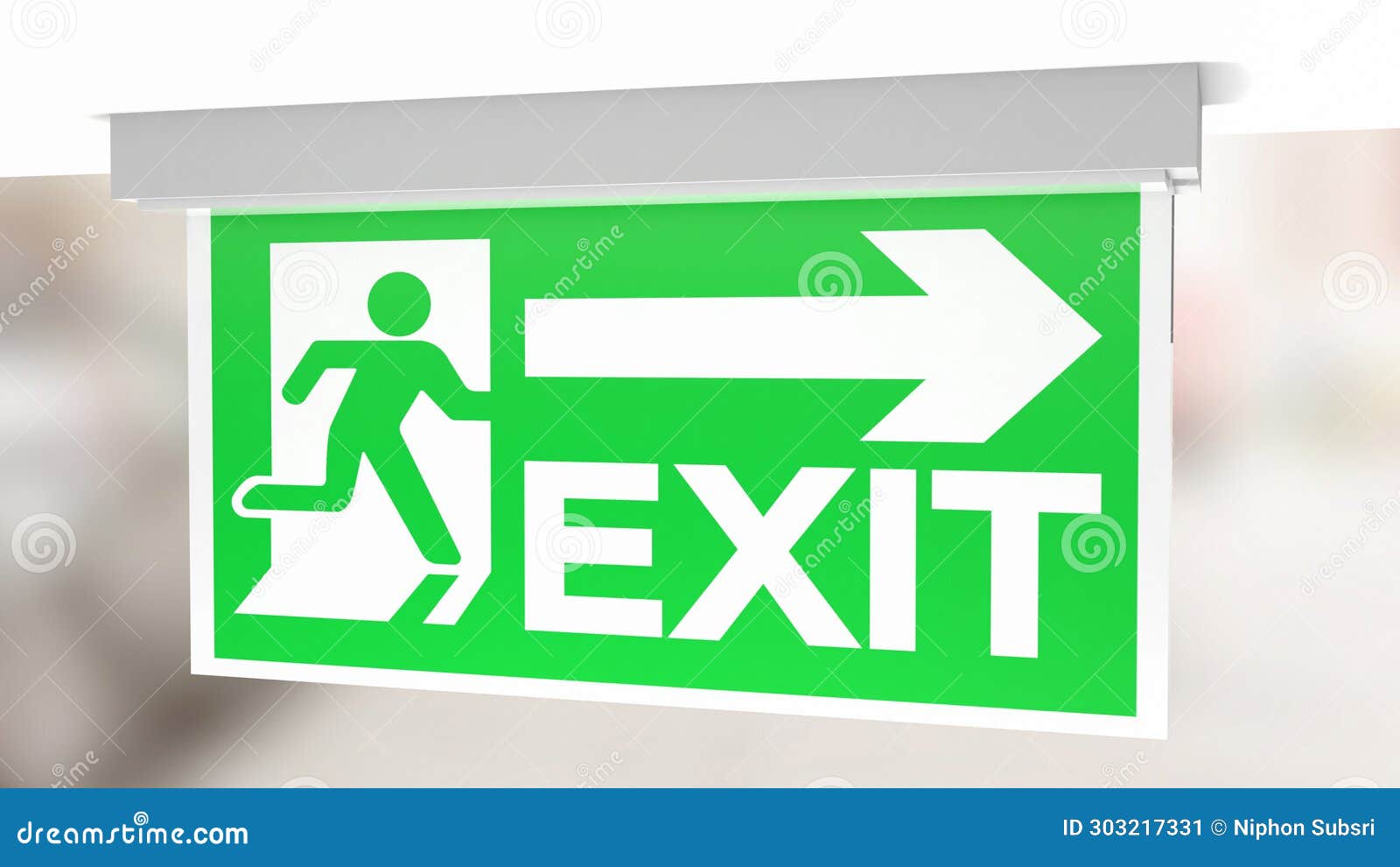 The Exit Sign for Background Concept 3d Rendering Stock Illustration ...