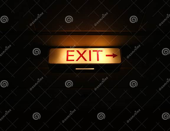 Exit sign stock photo. Image of warning, light, dark - 32026012