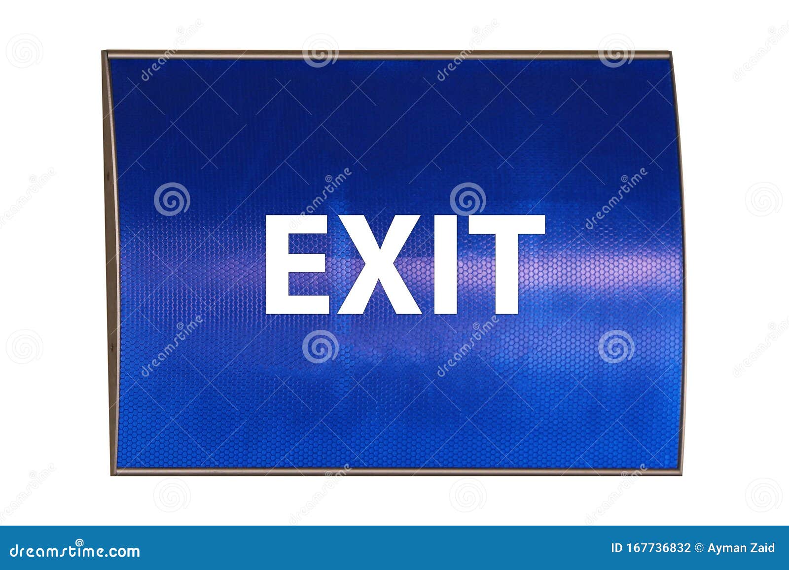 Exit Sign - Blue Metallic Board Stock Photo - Image of sigh, logo ...