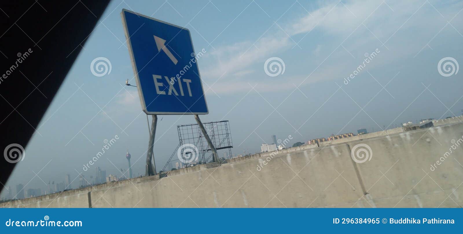 Exit sign board in hi-way stock image. Image of board - 296384965