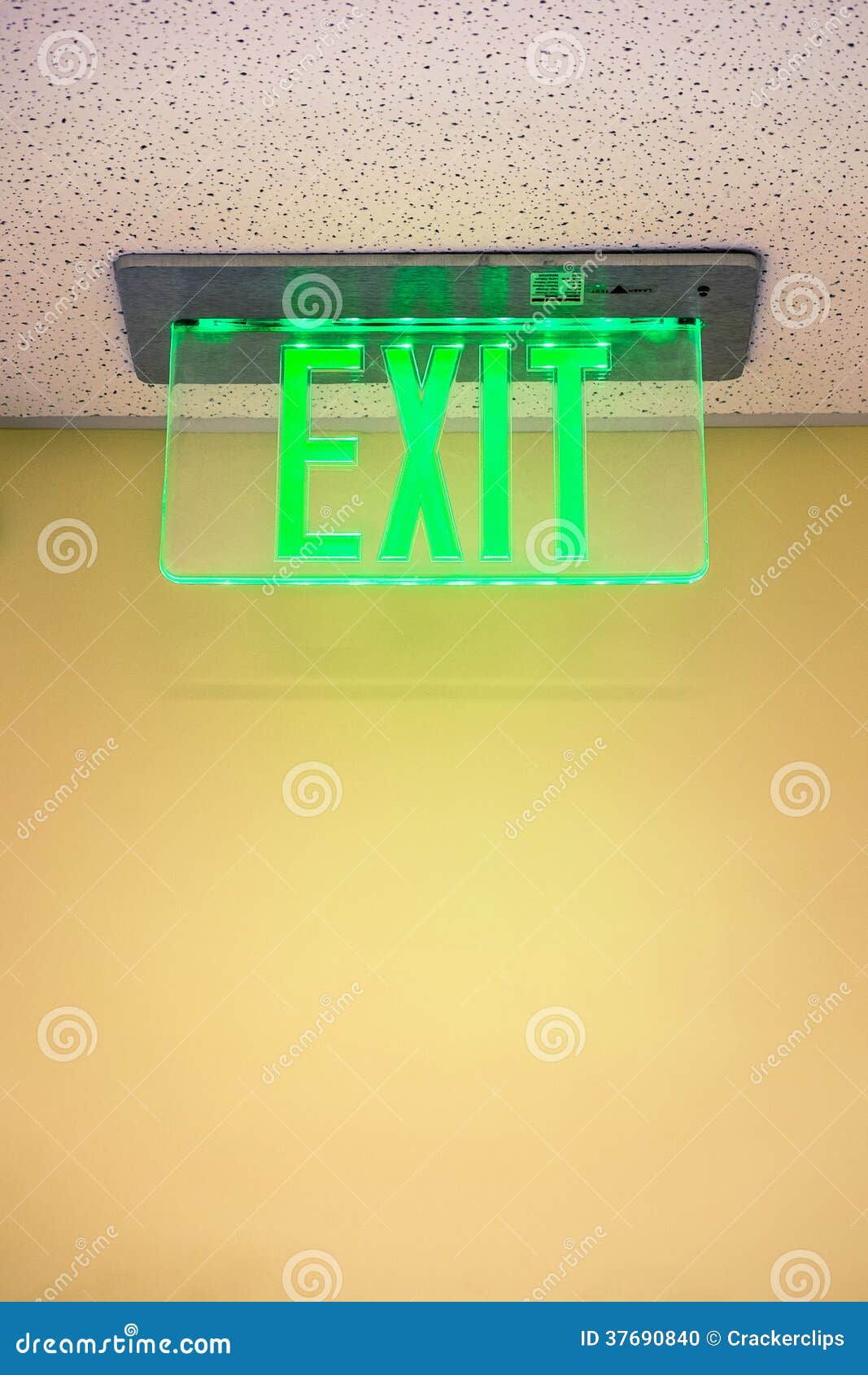 Exit Sign in Building stock photo. Image of glowing, space - 37690840