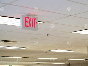 Exit Sign on Ceiling stock photo. Image of arrow, direction - 36300606