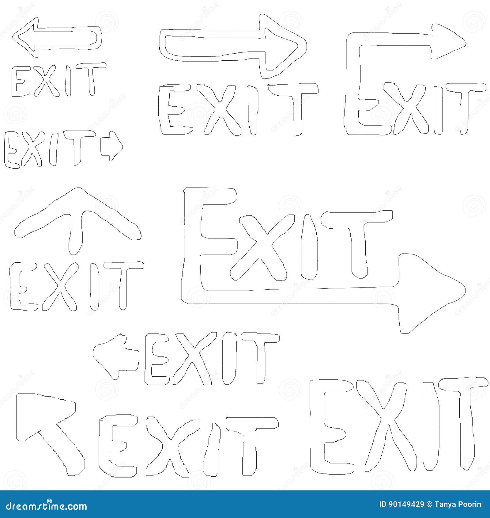 EXIT Sign Design. stock illustration. Illustration of arrow - 90149429