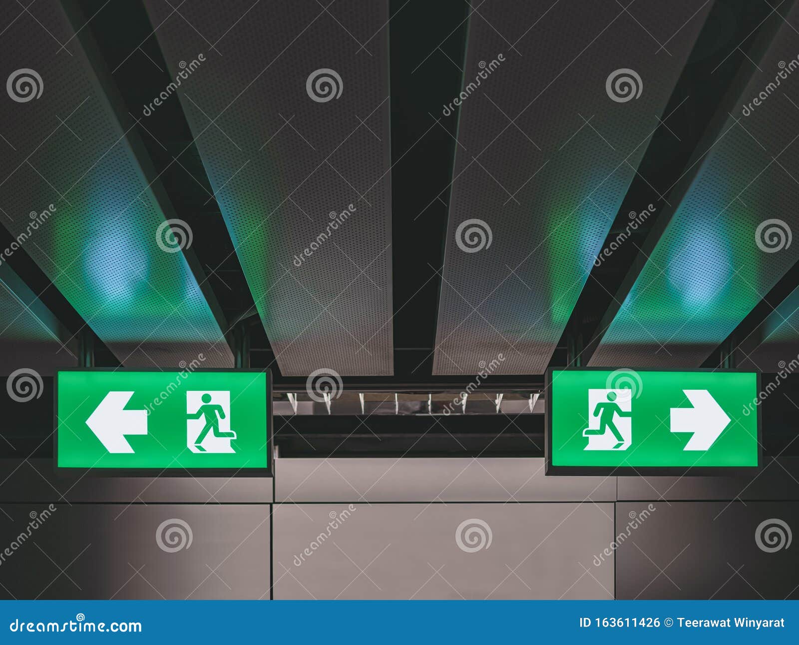 Exit Sign Direction Indoor Building Light Box Way Out Signage ...