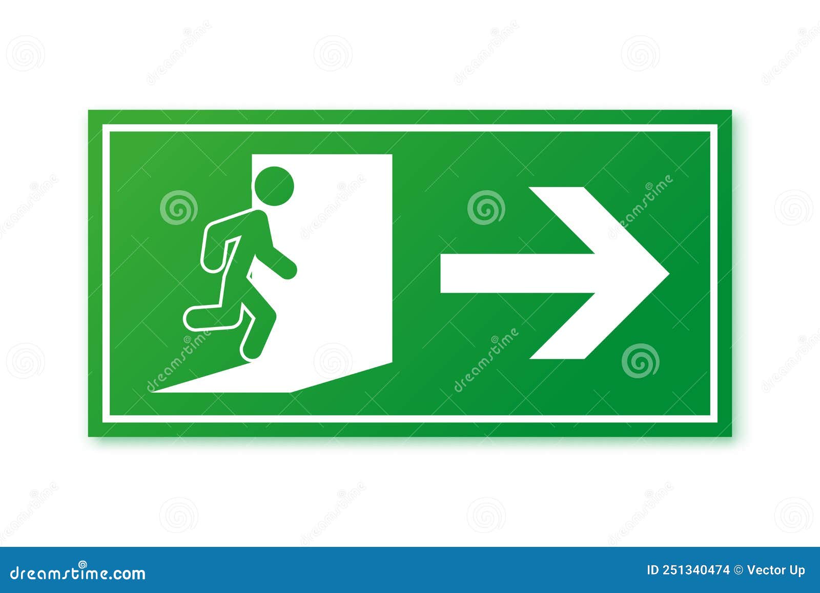 Exit Sign. Emergency Fire Exit Sign. Vector Illustration. Stock Vector ...