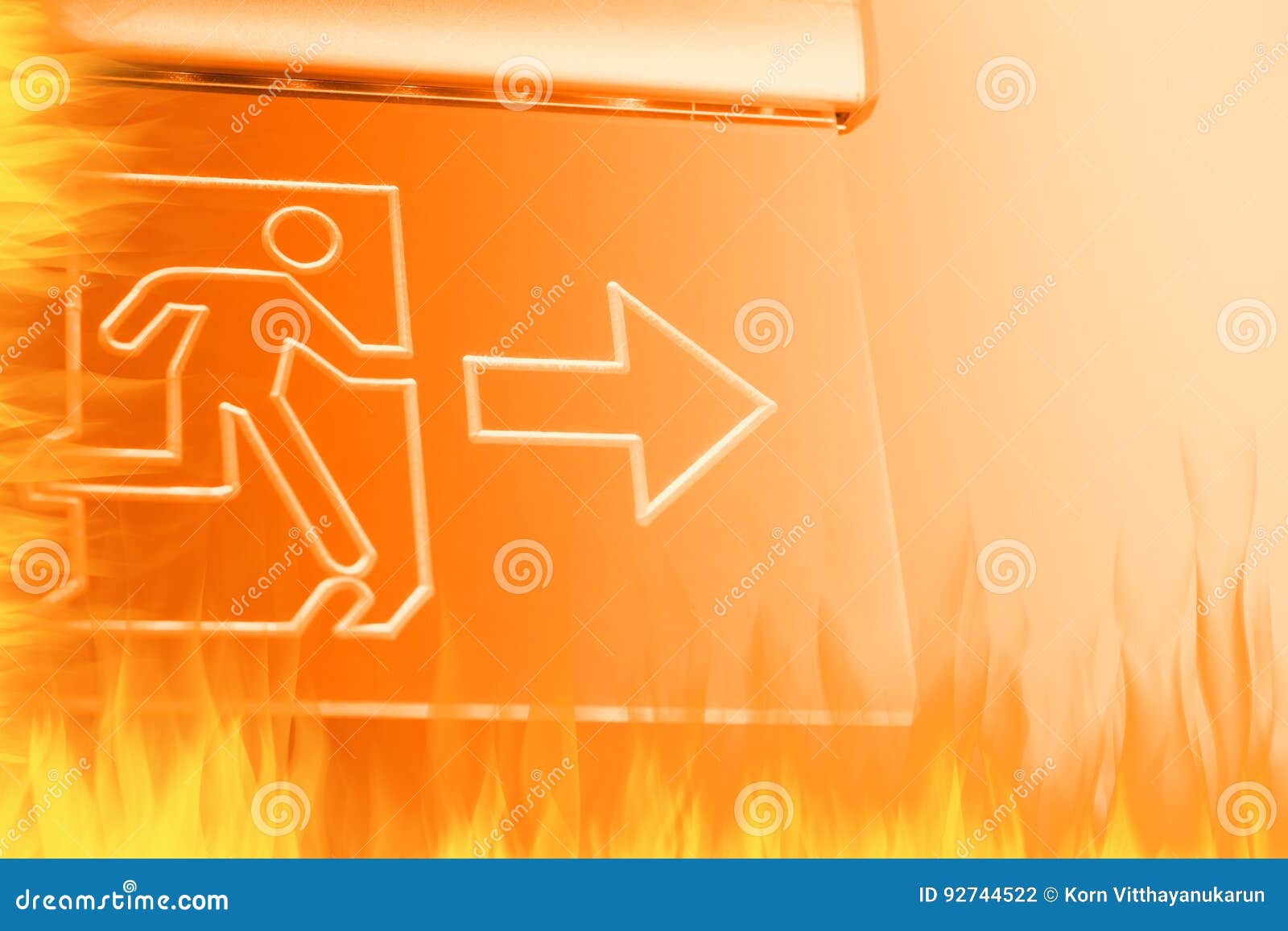 Exit Sign. Emergency Way Out Light Sing Stock Illustration ...