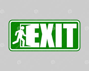 Exit Sign Evacuation Icon. Man Exiting Door Symbol Stock Vector ...