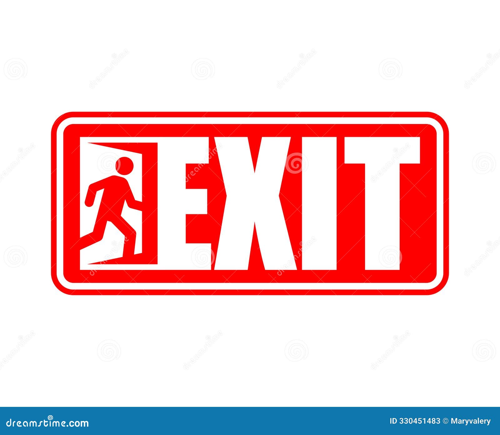 Exit Sign Evacuation Icon. Man Exiting Door Symbol Stock Vector ...