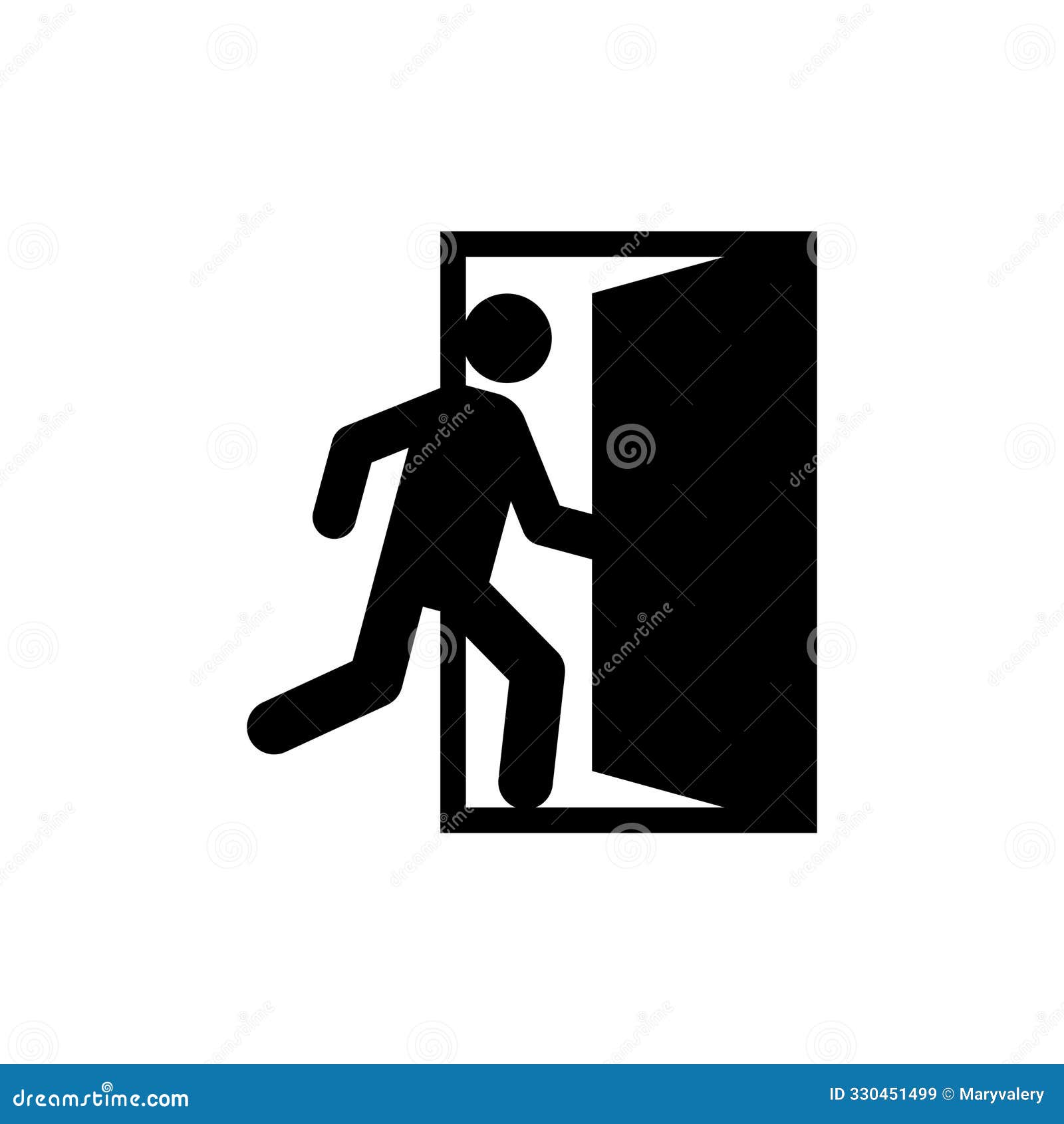Exit Sign Evacuation Icon. Man Exiting Door Symbol Stock Vector ...