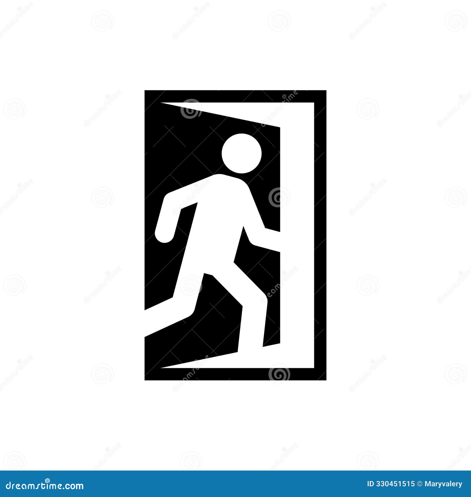 Exit Sign Evacuation Icon. Man Exiting Door Symbol Stock Illustration ...