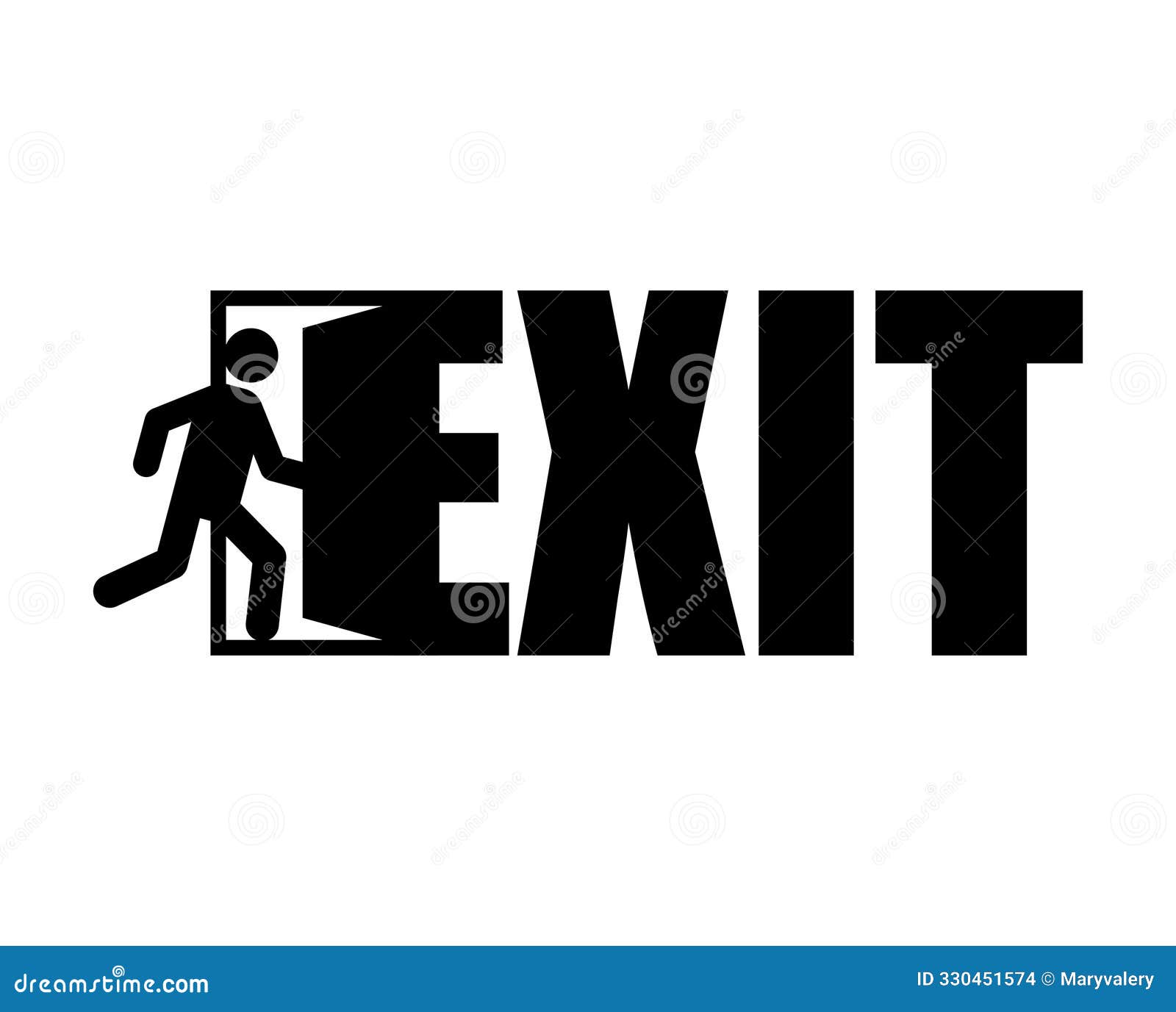 Exit Sign Evacuation Icon. Man Exiting Door Symbol. Exit Sign For ...