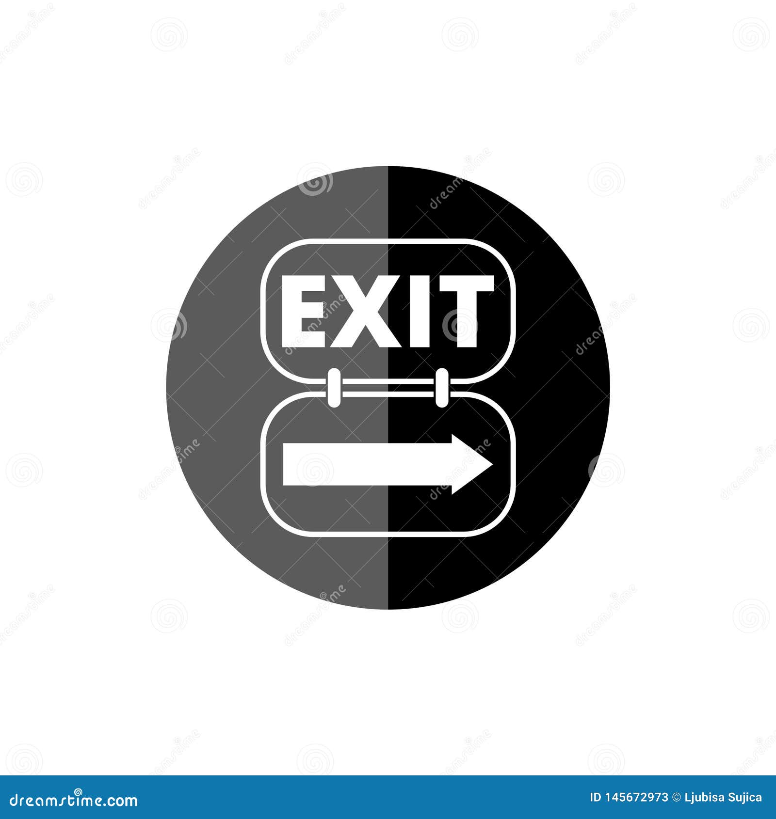 Exit Sign or Exit Black Button Stock Vector - Illustration of lighting ...