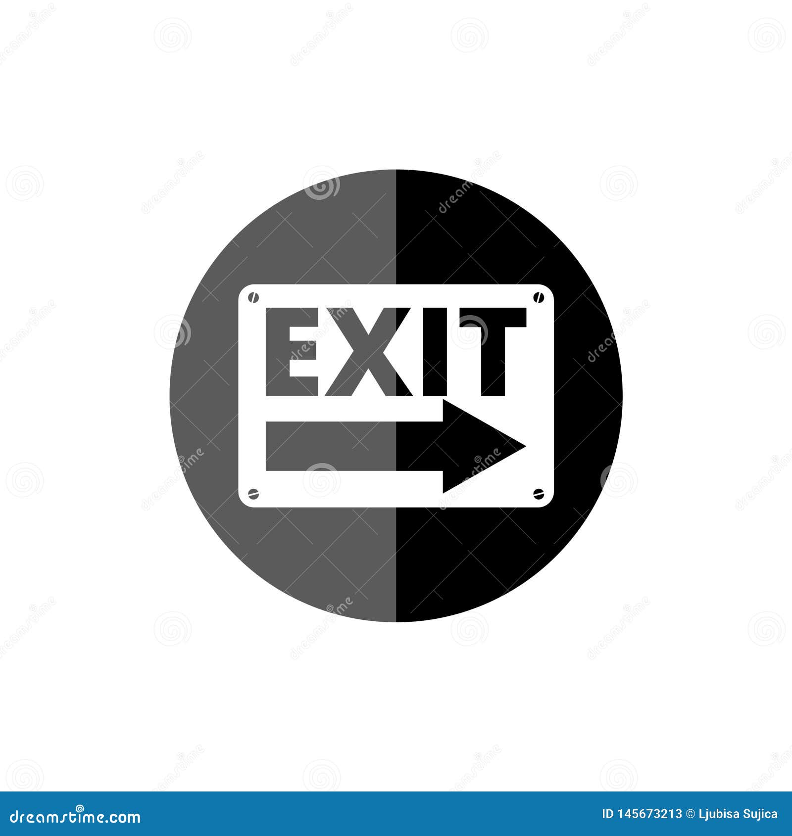 Exit Sign or Exit Black Button Stock Vector - Illustration of exit ...
