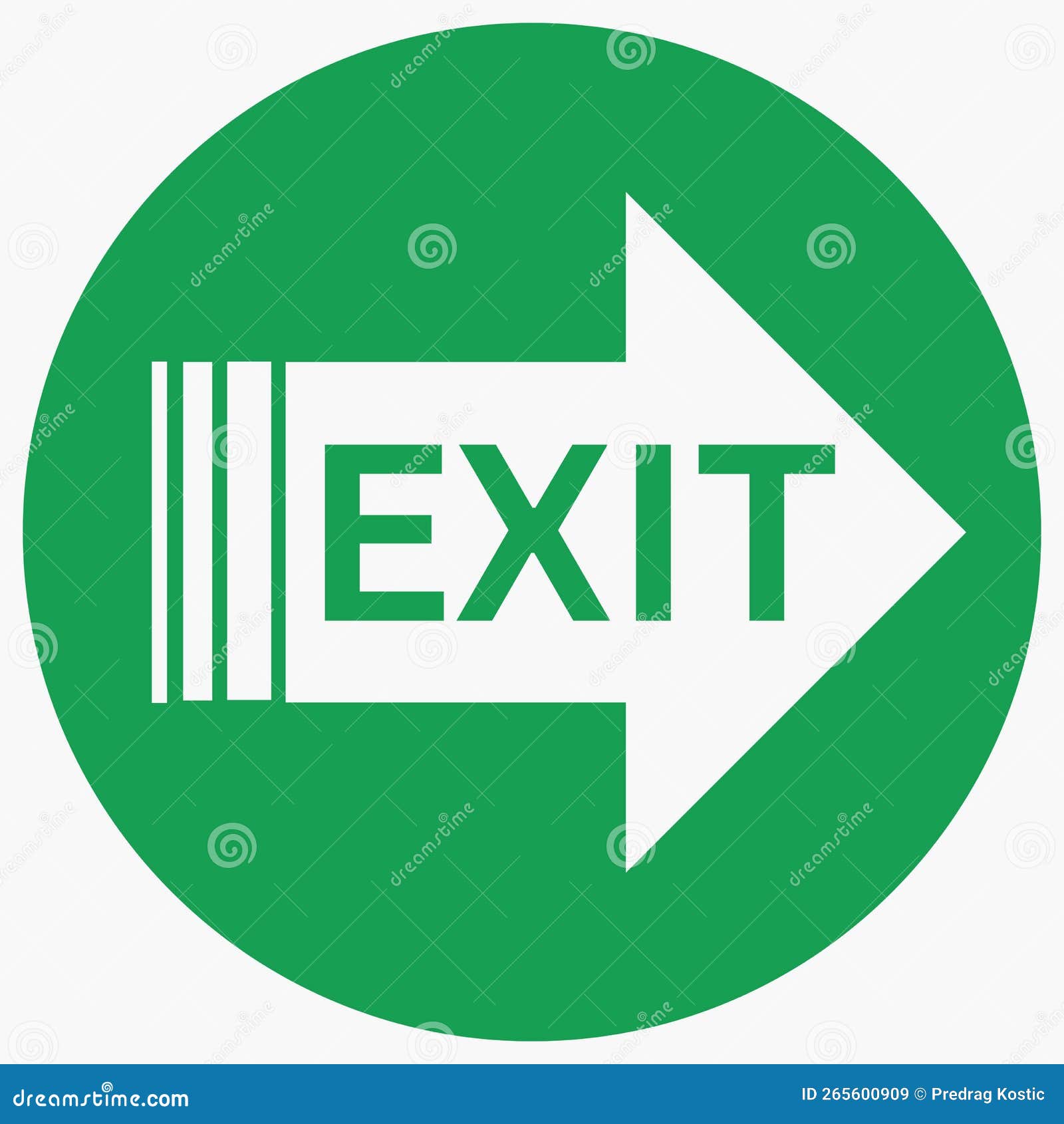 Exit sign stock illustration. Illustration of symbol - 265600909