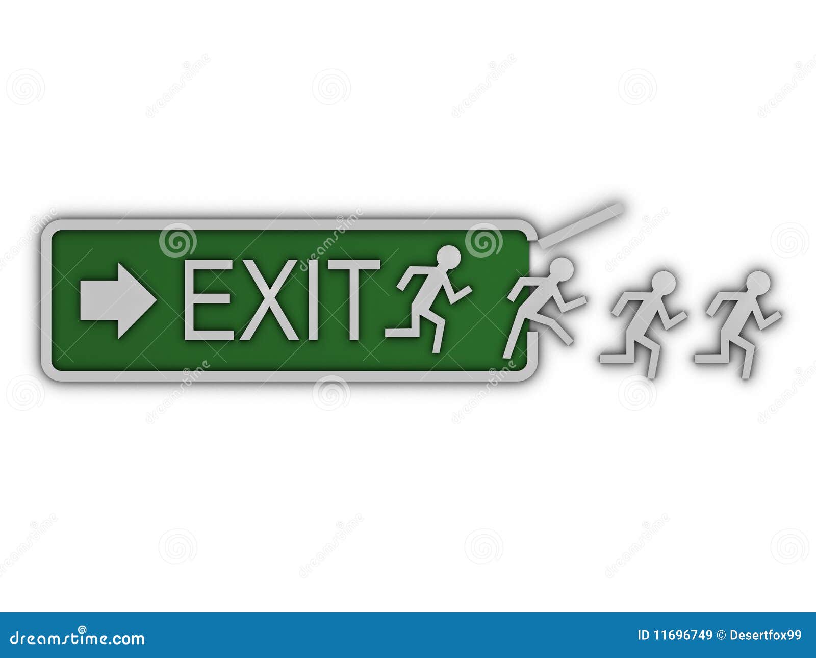 Exit sign front stock illustration. Illustration of escape - 11696749