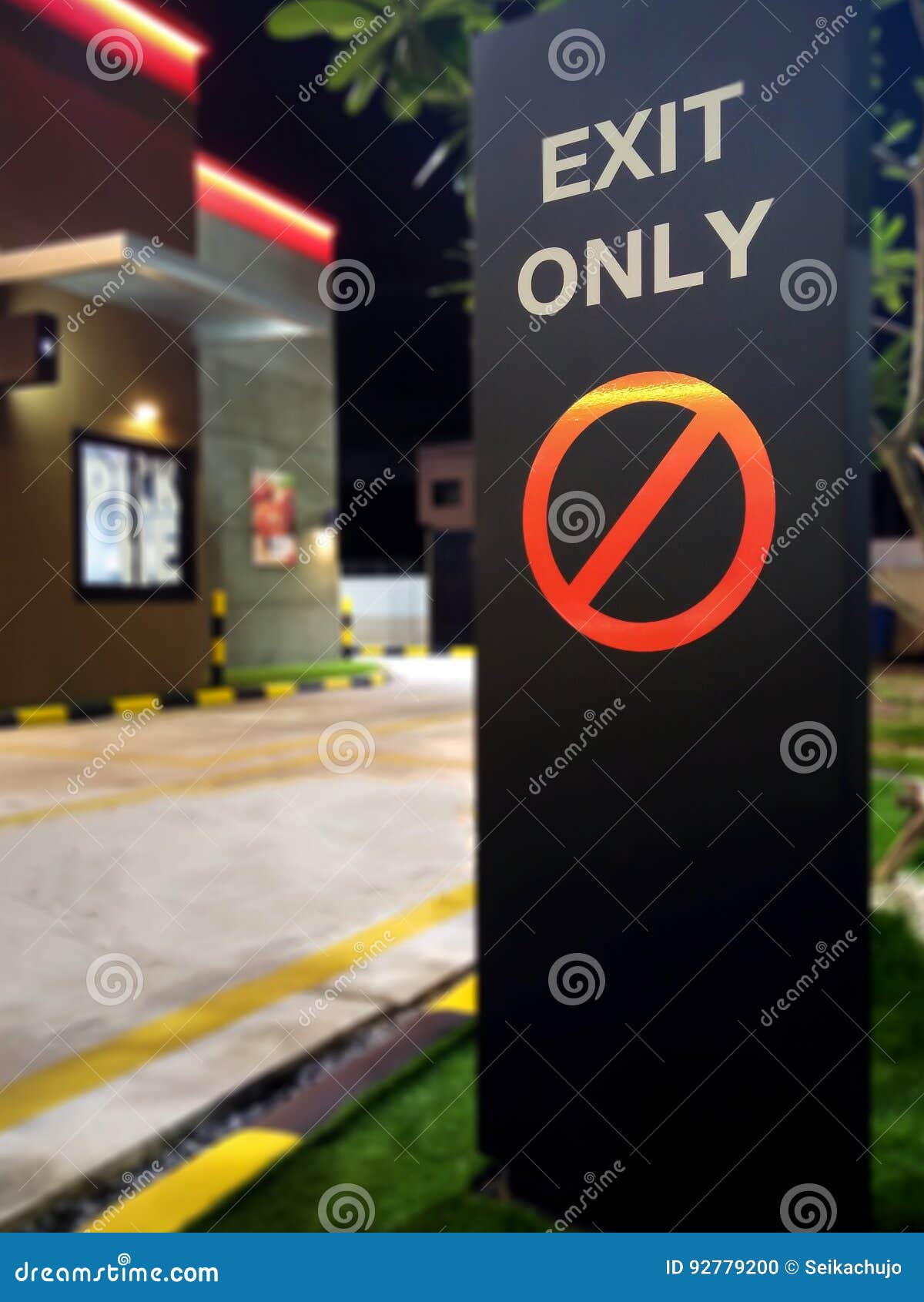 Exit only Sign stock photo. Image of black, drive, directional - 92779200