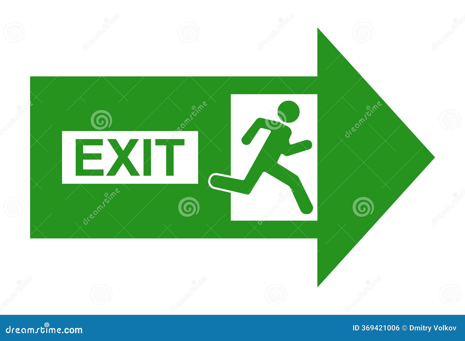 Green Emergency Exit Sign Vector Illustration | CartoonDealer.com ...