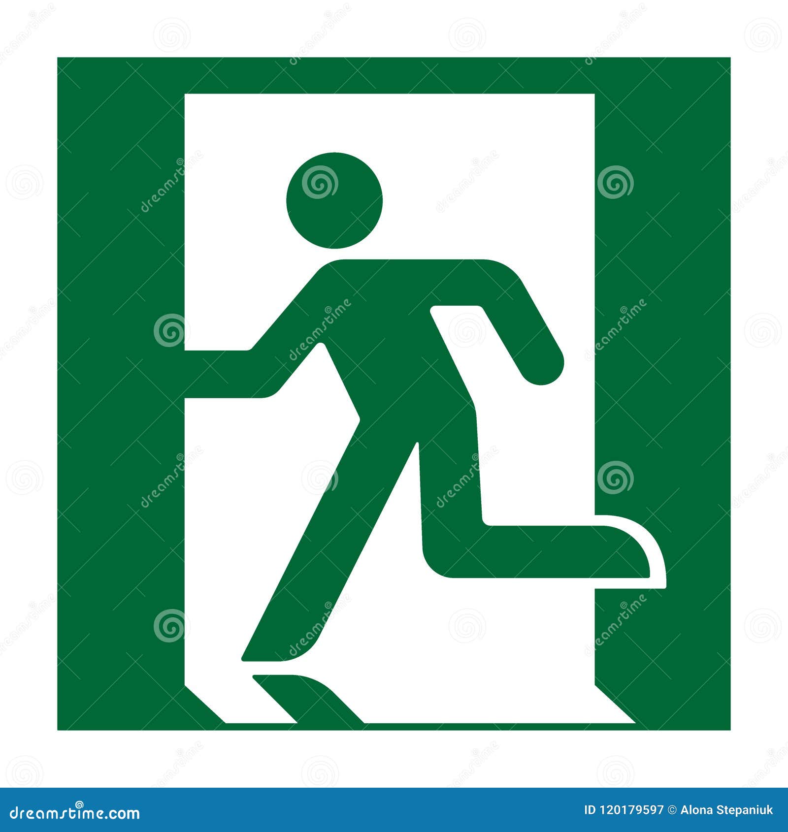 Exit sign green stock vector. Illustration of exit, icon - 120179597